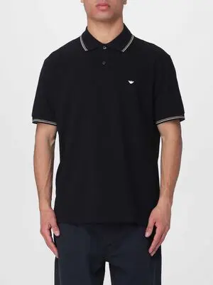 Emporio Armani Stretch Cotton Polo Shirt - Black