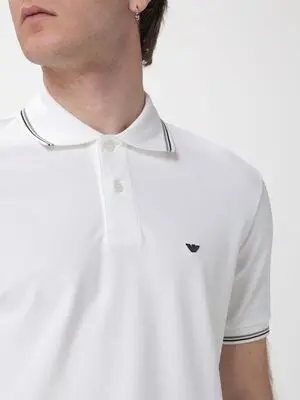 Emporio Armani Stretch Cotton Polo Shirt - White