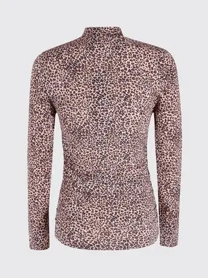 Farm Rio Long Sleeve Leopard Print Mock Neck Top