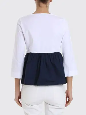 Vivetta Cotton Top With Graphic Print And Ruffled Hem