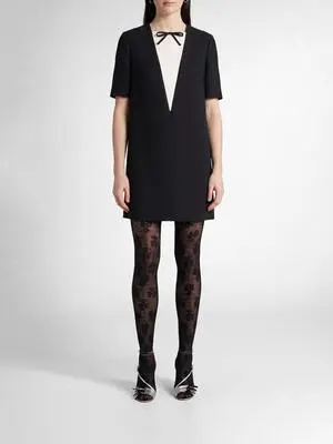 Valentino Garavani Virgin Wool And Silk Mini Dress - Black