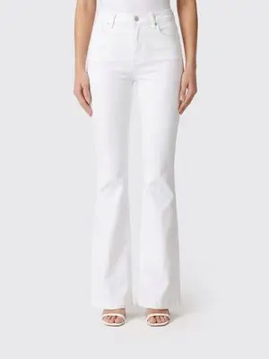 Paige Flared Cotton Denim Jeans - White