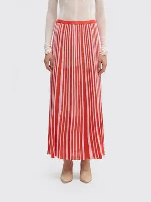 MARGHERITA MACCAPANI Pleated Viscose Blend Skirt - Orange