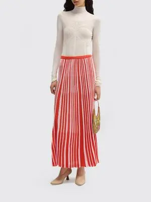 MARGHERITA MACCAPANI Pleated Viscose Blend Skirt With Abstract Pattern