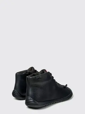 Camper Peu Path+ High Top Sneakers In Grained Leather With Elastic Laces