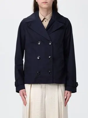 Woolrich Short Double-breasted Trench Coat - Blue
