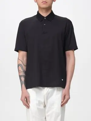 Emporio Armani Cotton Polo Shirt - Black