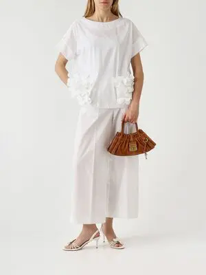 MEIMEIJ Cotton Blouse With Flowers - White