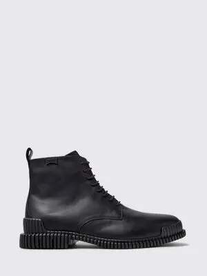 Camper Pix Smooth Leather Lace-up Ankle Boots With Xl Extralight® Sole - Black