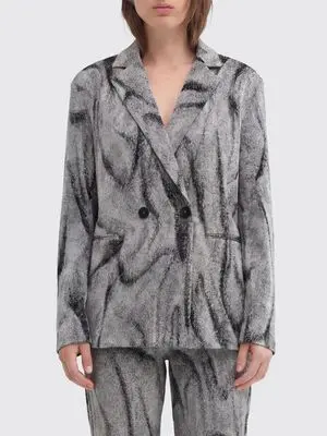 MARGHERITA MACCAPANI Double-breasted Viscose And Organic Cotton Blazer - Black