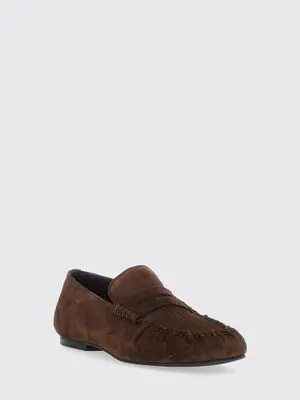 ALOHAS Suede Loafers With Penny Bar And Low Heel - Brown