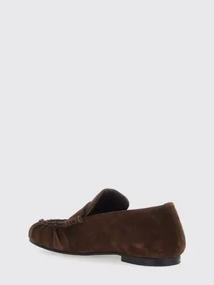 ALOHAS Suede Loafers With Penny Bar And Low Heel - Brown