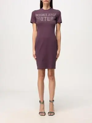 Versace Embellished Logo T-shirt Dress