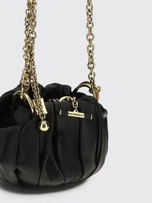 Chloé Plissé Draped Leather Bag - Black