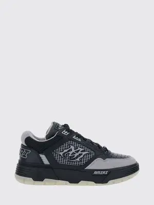 Amiri Ma-94 Leather And Mesh Sneakers With Monogram And Suede Details - Black
