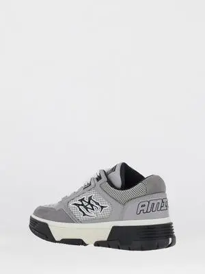 Amiri Ma94 Leather And Mesh Monogram Sneakers - Grey