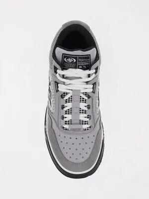 Amiri Ma94 Leather And Mesh Monogram Sneakers - Grey