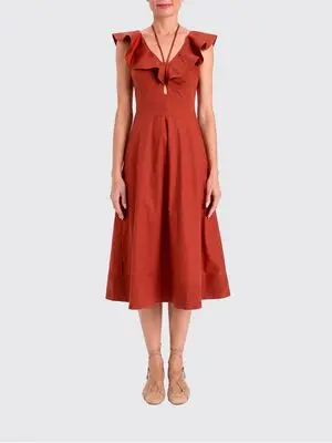 TWINSET Stretch Cotton Midi Dress - Brown