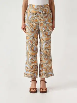 Malìparmi Printed Silk Trousers - Multicolor