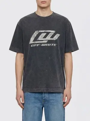 Off-White Cotton T-shirt With Logo - Black