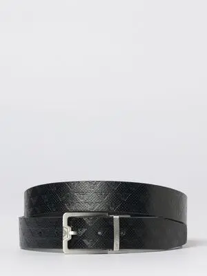 Emporio Armani Leather Belt With Logo - Blue
