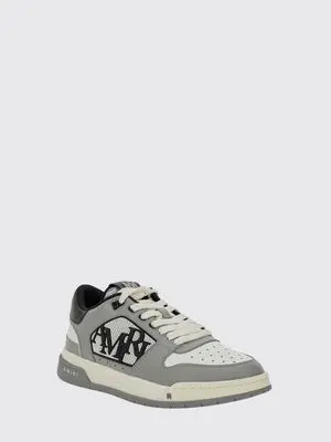 Amiri Classic Smooth Leather Sneakers With Rubber Logo And Perforated Toe