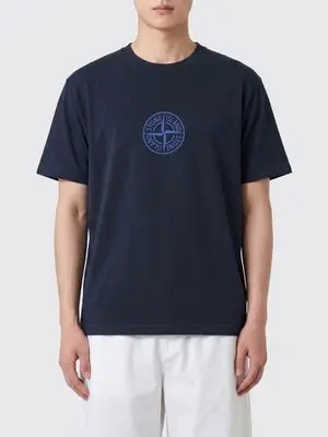 Stone Island Cotton T-shirt With Logo - Blue