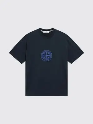 Stone Island Cotton T-shirt With Logo - Blue