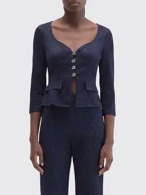 MARGHERITA MACCAPANI Vinnie Top In Viscose And Cotton Blend - Navy
