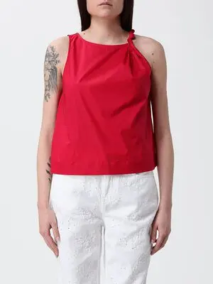 TWINSET Stretch Cotton Sleeveless Top - Red