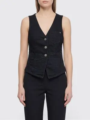 Pinko Cotton And Lace Vest - Black