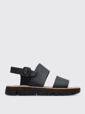 Camper Oruga Sandals In Full Grain Leather - Black