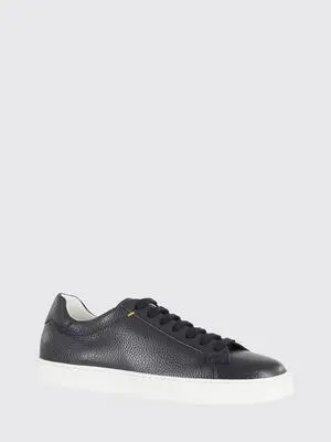 DOUCAL'S Hammered Leather Sneakers - Blue