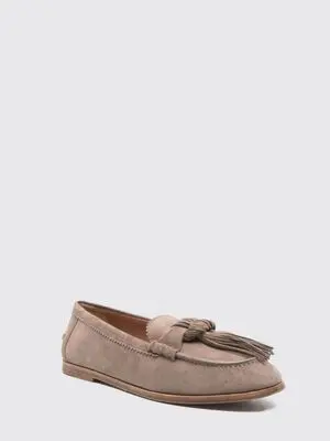 AQUAZZURA Freddie Suede Loafers With Tassel - Grey
