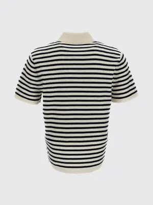 A.p.c. Striped Cotton And Cashmere Polo - Ecru