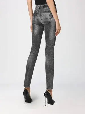 Philipp Plein Mid-rise Skinny Stretch Denim Jeans - Grey