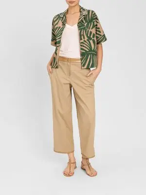 TWINSET Floral Print Cotton Shirt With Embellished Collar - Multicolor