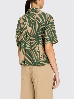 TWINSET Floral Print Cotton Shirt With Embellished Collar - Multicolor