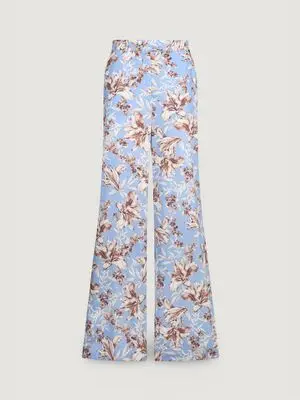 Liu Jo Printed Cotton Poplin Palazzo Pants