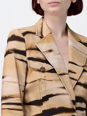 Elisabetta Franchi Animal Print Single Breasted Blazer