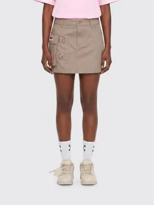 Off-White Cotton Cargo Skirt - Grey