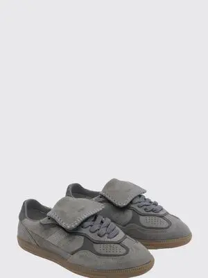 ALOHAS Two-tone Suede Low-top Trainers With Laminated Logo - Grey