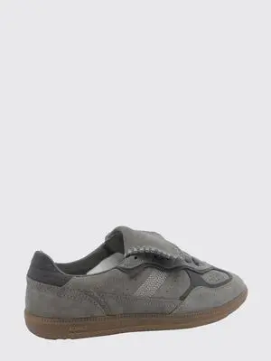ALOHAS Two-tone Suede Low-top Trainers With Laminated Logo - Grey