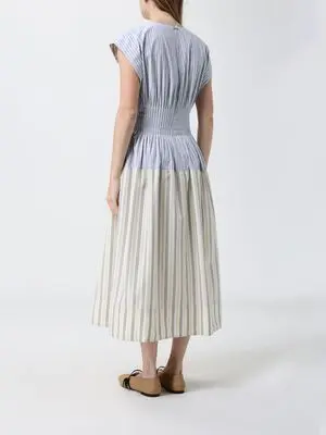 Paul Smith Striped Cotton Blend Midi Dress