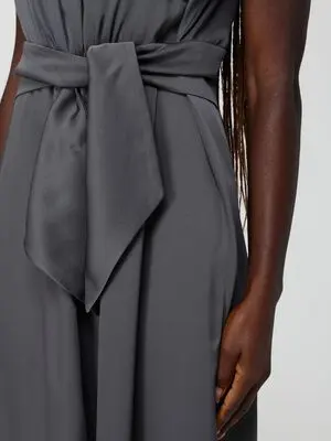 Emporio Armani Long Twill Dress With Sash Belt