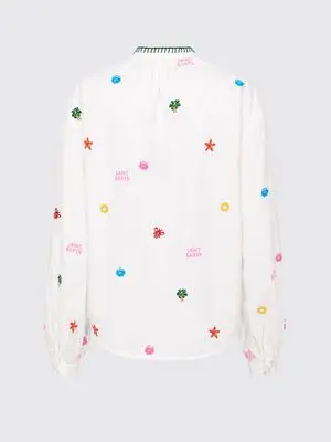 MC2 SAINT BARTH Embroidered Cotton Shirt - White