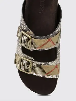Burberry Urchin Low-heeled Sandals In Python-print Calfskin Leather