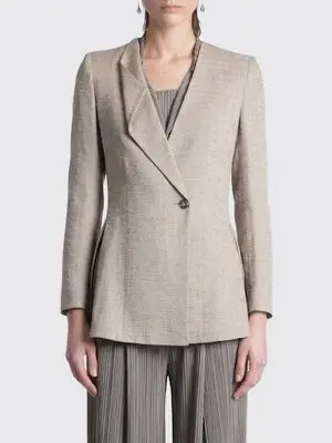 Giorgio Armani Double-breasted Linen Blazer - Brown