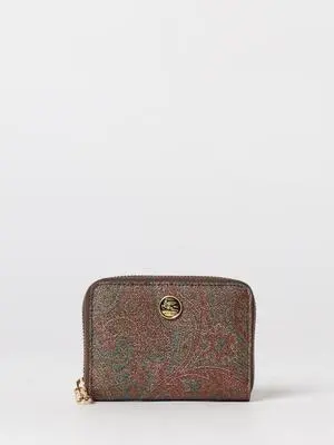 Etro Arnica Paisley Coated Cotton Wallet - Brown