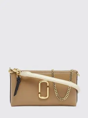 Marc Jacobs Snapshot Bi Leather Shoulder Bag With Double J Logo - Camel